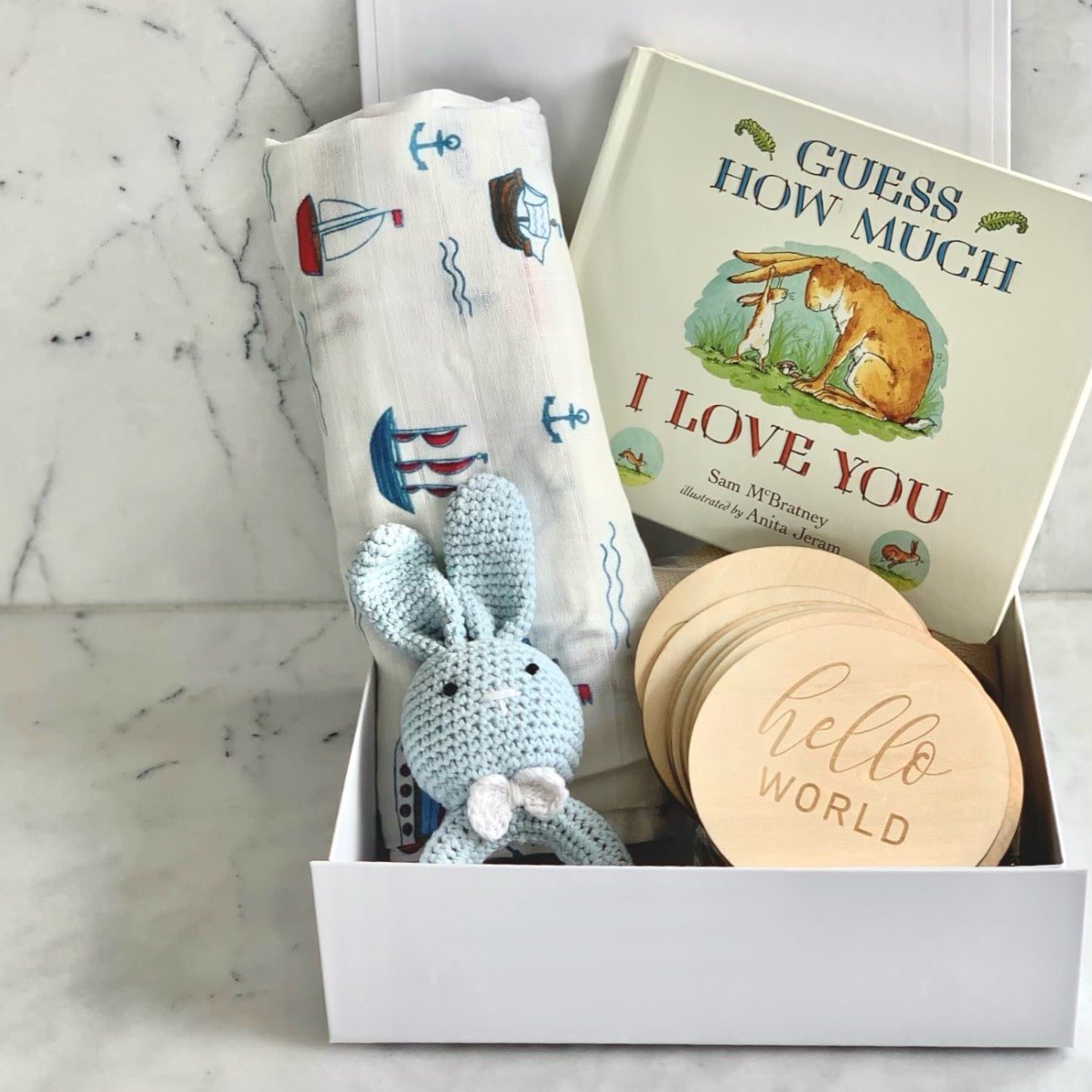 Hello World Blue Gift Hamper - Baby Hampers & Gifts at Louie Meets Lola