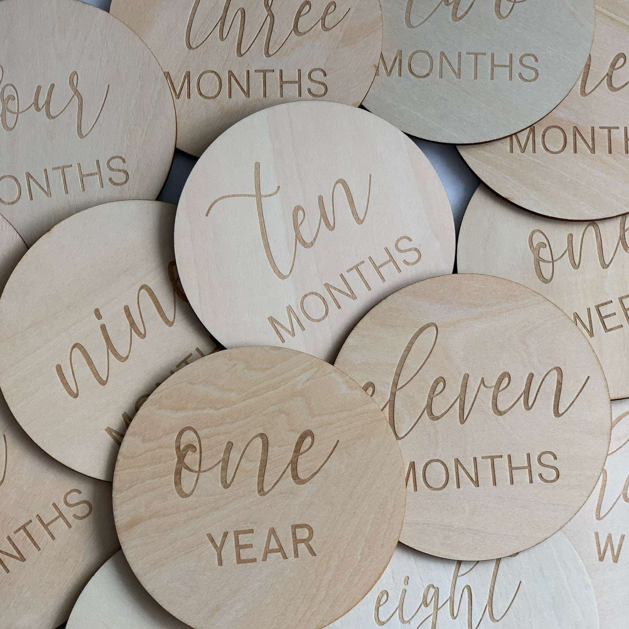 Cursive Milestone Plaque Set - Decorative Plaques at Louie Meets Lola